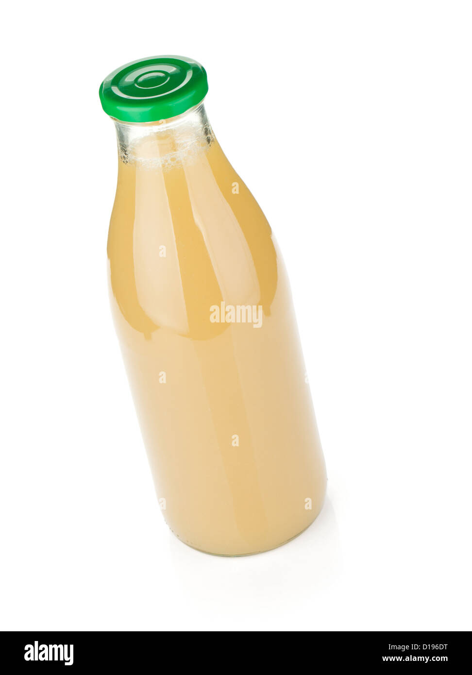 Pear juice glass bottle. Isolated on white background Stock Photo - Alamy