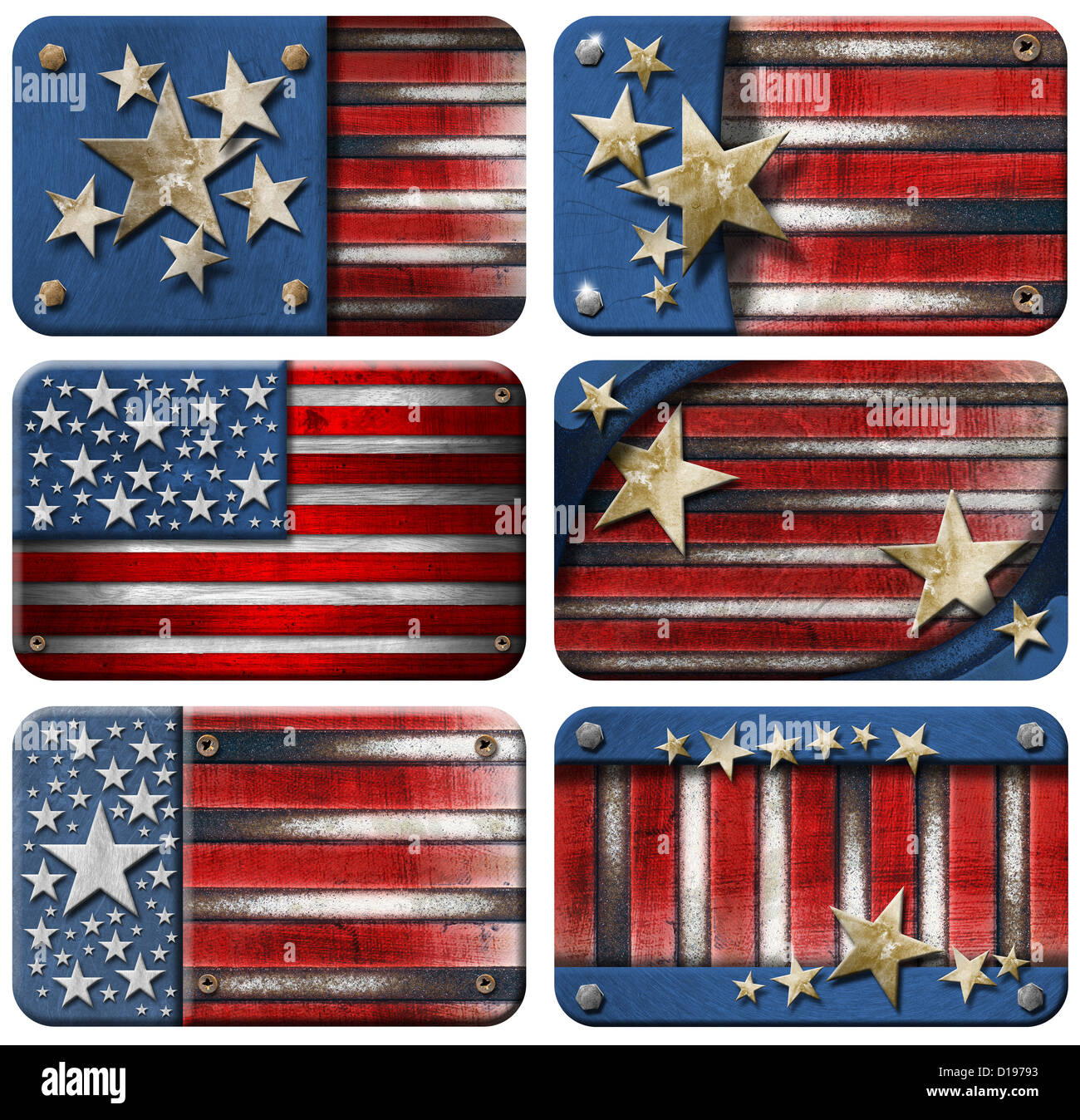 Set of USA Grunge Flags Stock Photo - Alamy