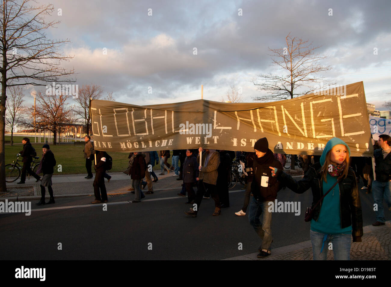 Occupy Berlin Demonstration Banner Global Change Berlin Germany Stock ...