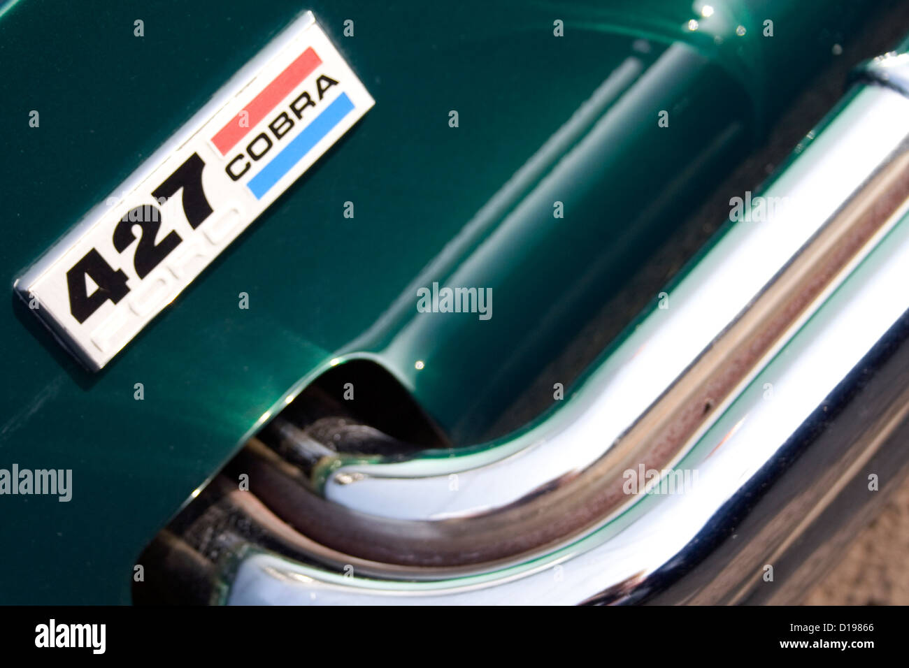 A 427 Cobra badge on the side of a classic car Stock Photo - Alamy