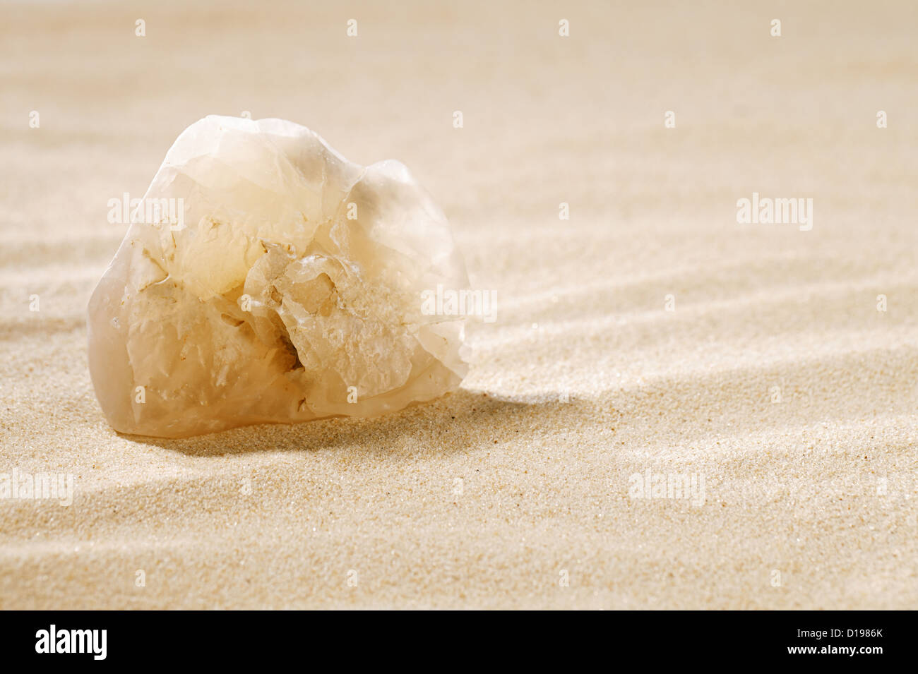 crystal rock in sand dune , egypt, great western desert, sahara Stock ...