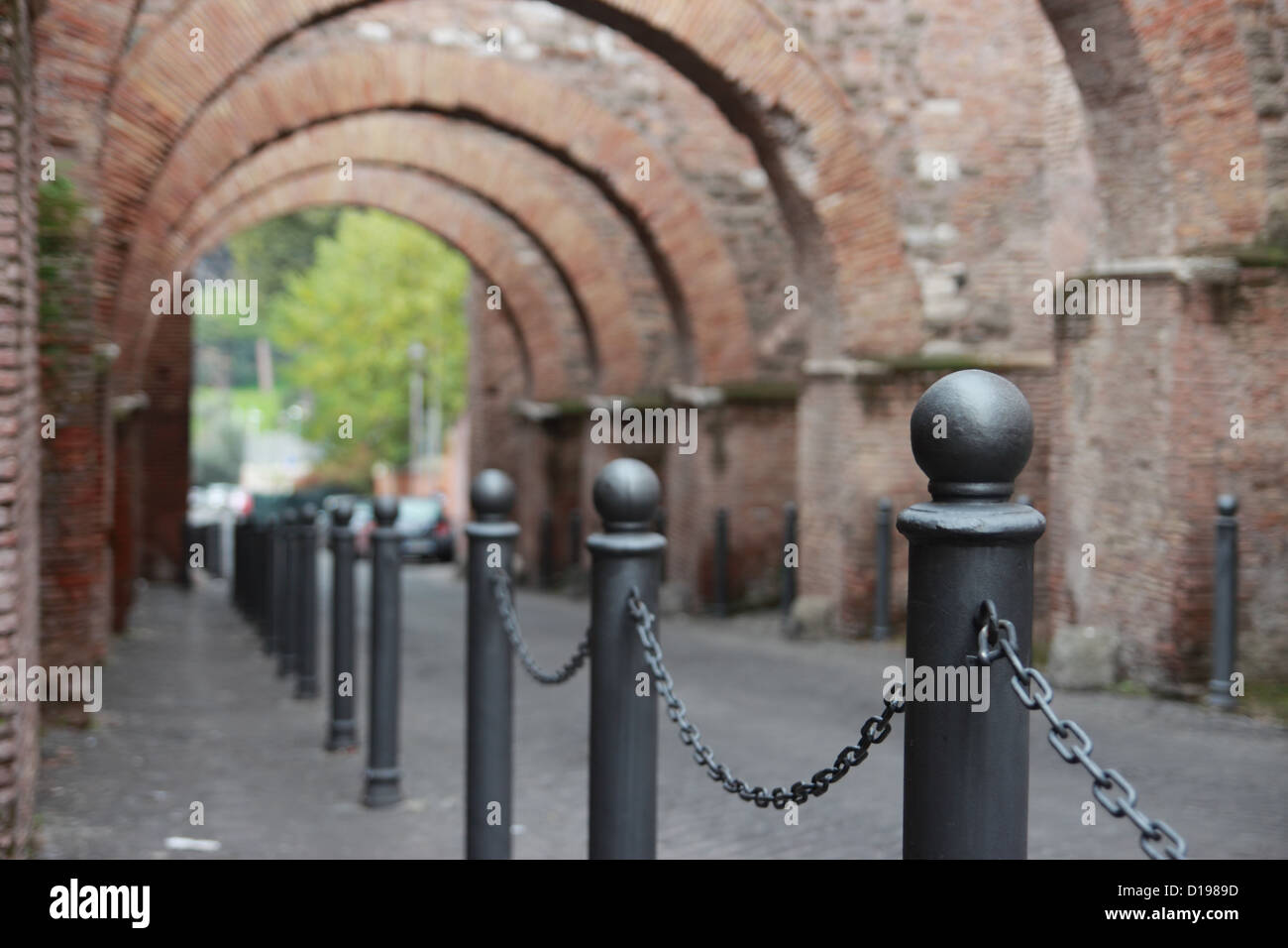 Romanesque church buttress , Rome, Italy Stock Photo - Alamy