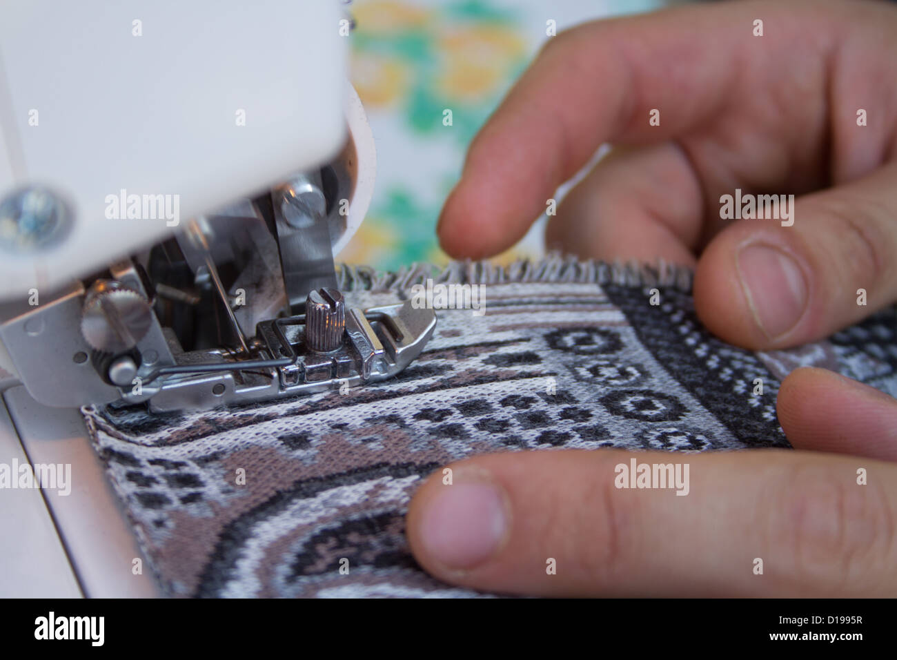 Closeup details of tailors work on a sewing machine. This is how ...