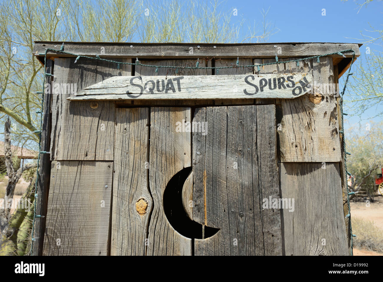 Outhouse with crescent moon hi-res stock photography and images - Alamy