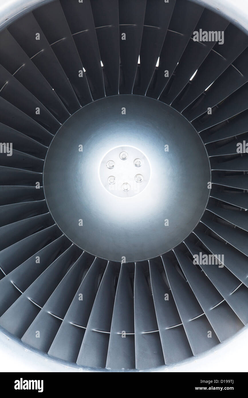 The turbine of a jet engine on a small passenger airplane Stock Photo ...