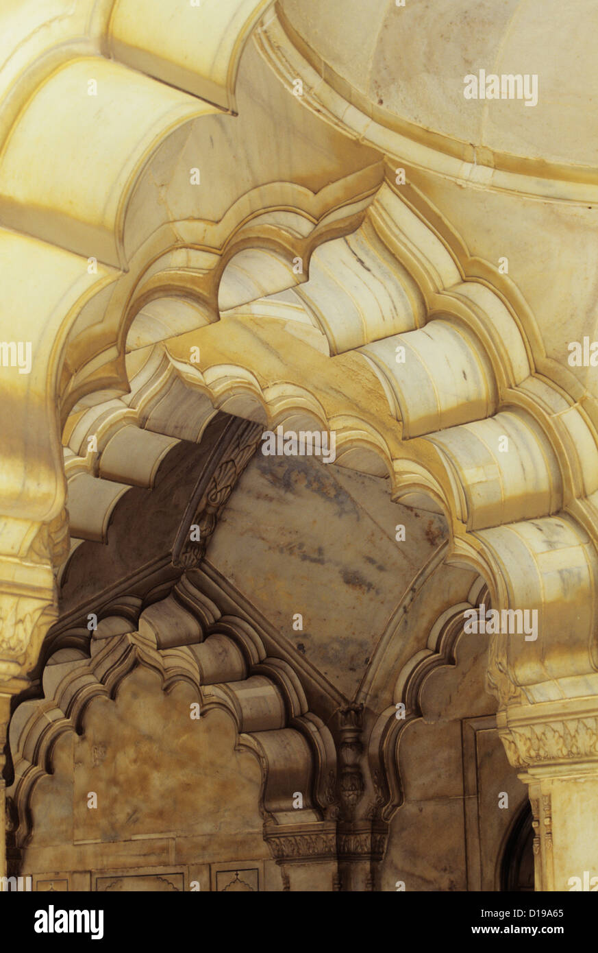 India, Closeup Detail Of Temple Architecture, Several Scalloped ...