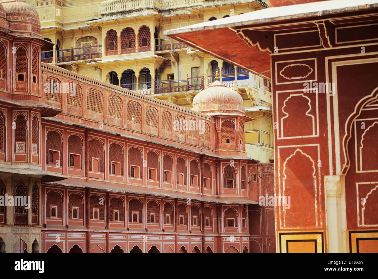 India, Jaipur City Palace, Different Colored Buildings, Architecture ...