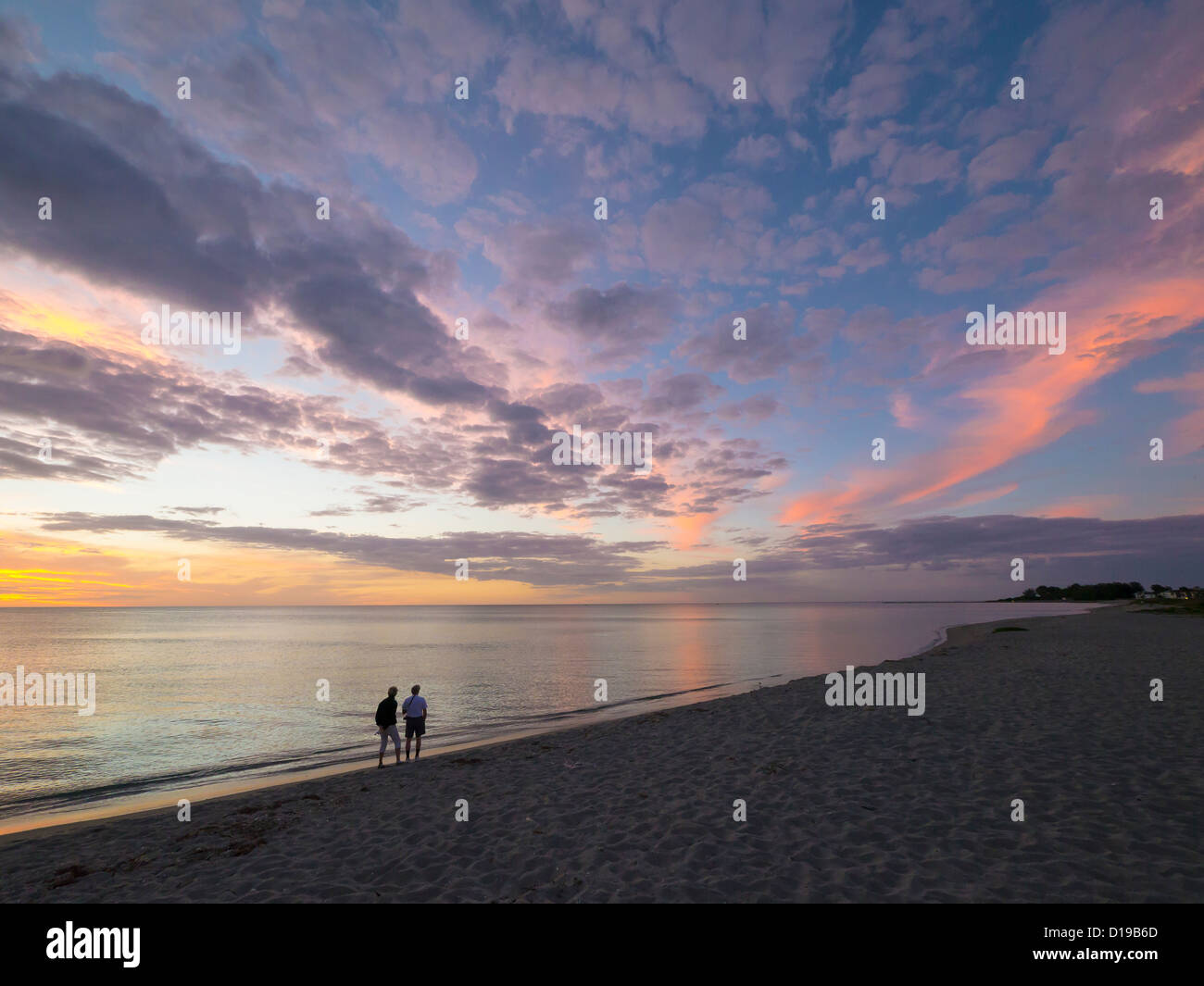Sunset over Gulf of Mexico from Venice Beach in southwest Florida Stock ...