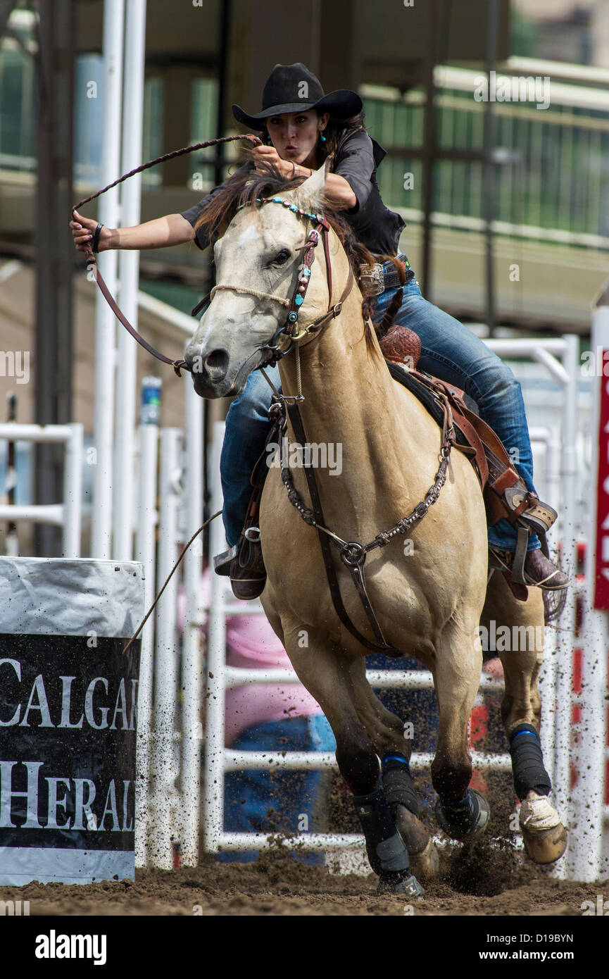 Ladies barrel racing calgary stampede hi-res stock photography and ...