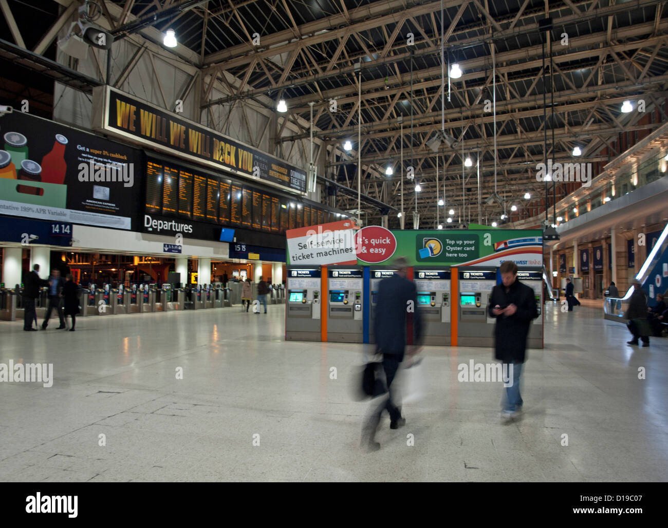Interior of Waterloo Station, London Borough of Lambeth, London ...