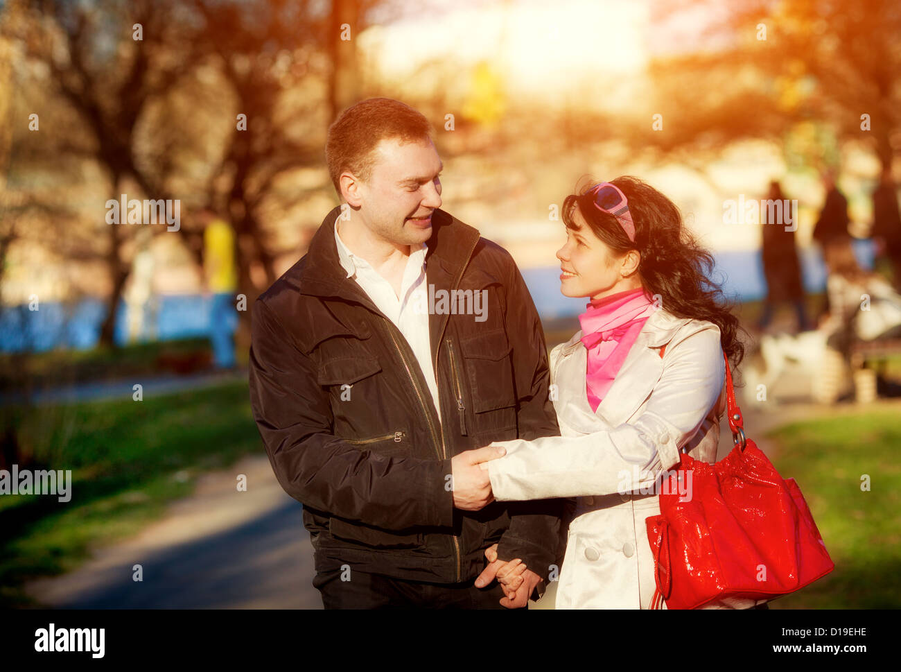 loving couple in the park Stock Photo - Alamy