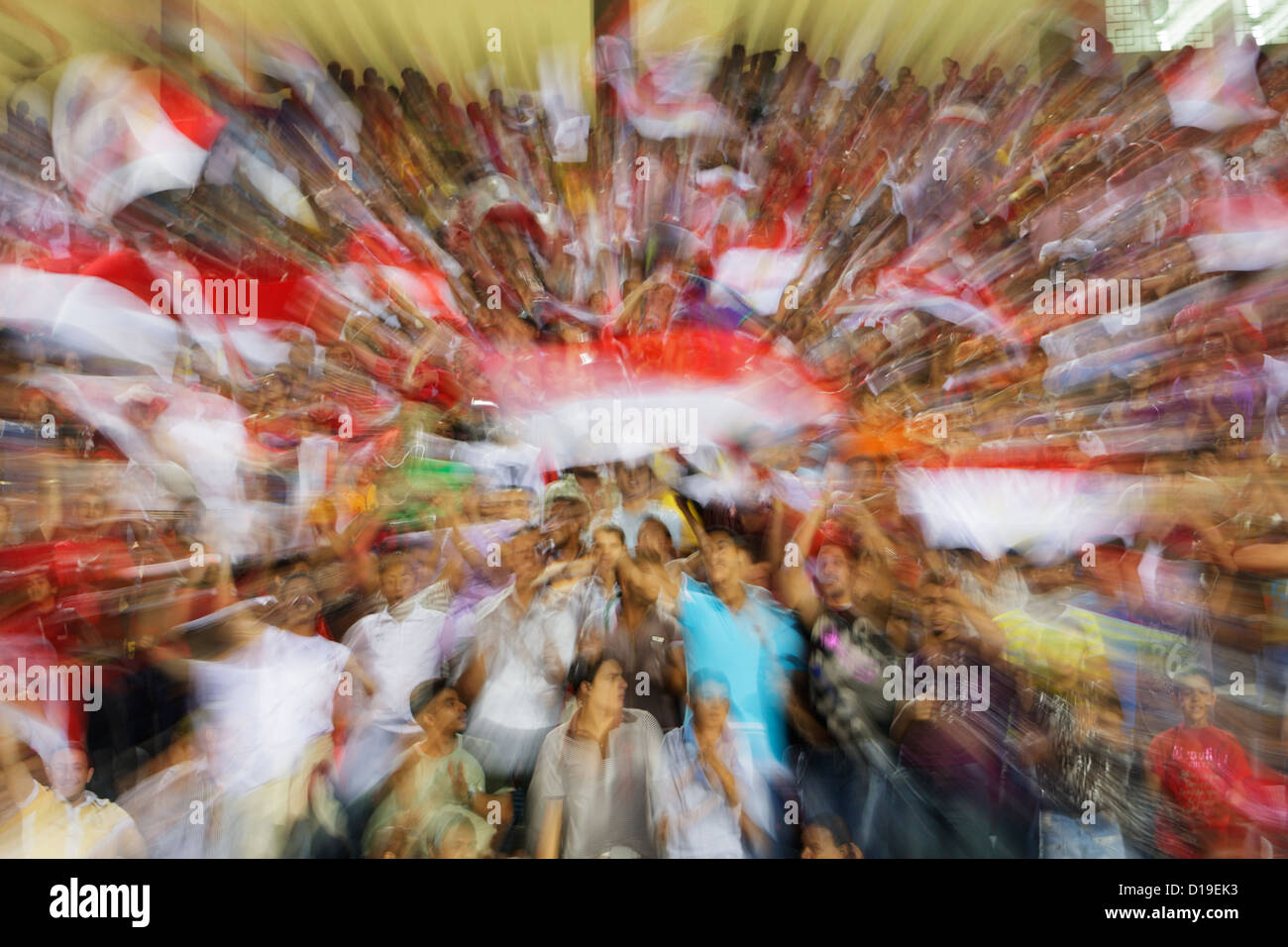 The crowd wave their flags hi-res stock photography and images - Alamy