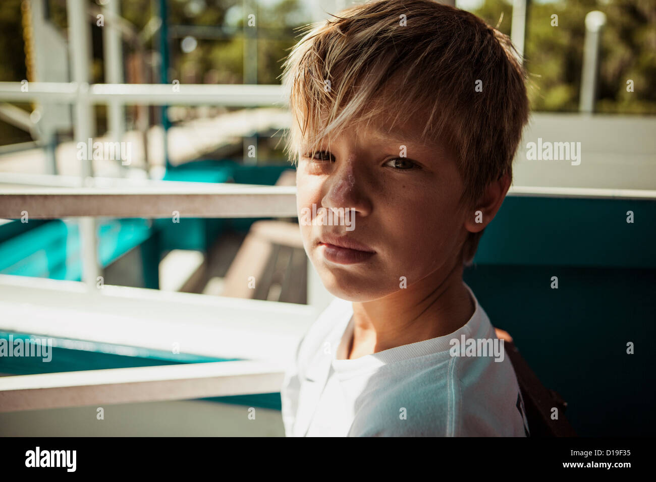 Close up portrait of boy looking at camera Stock Photo - Alamy