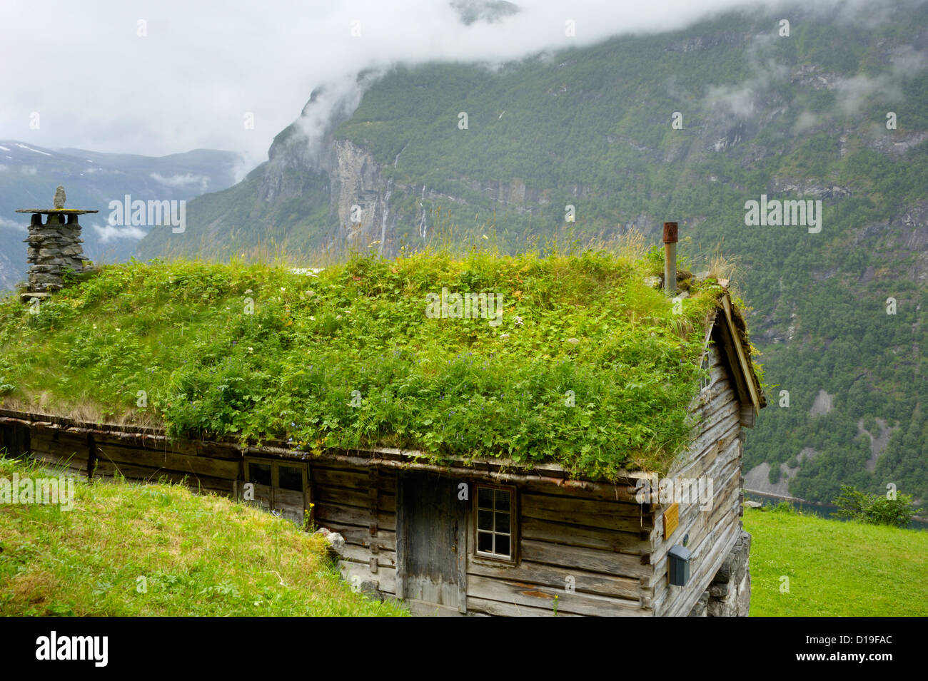 Mountain farm of Skagefla, Geirangerfjorden, near Geiranger, More og ...