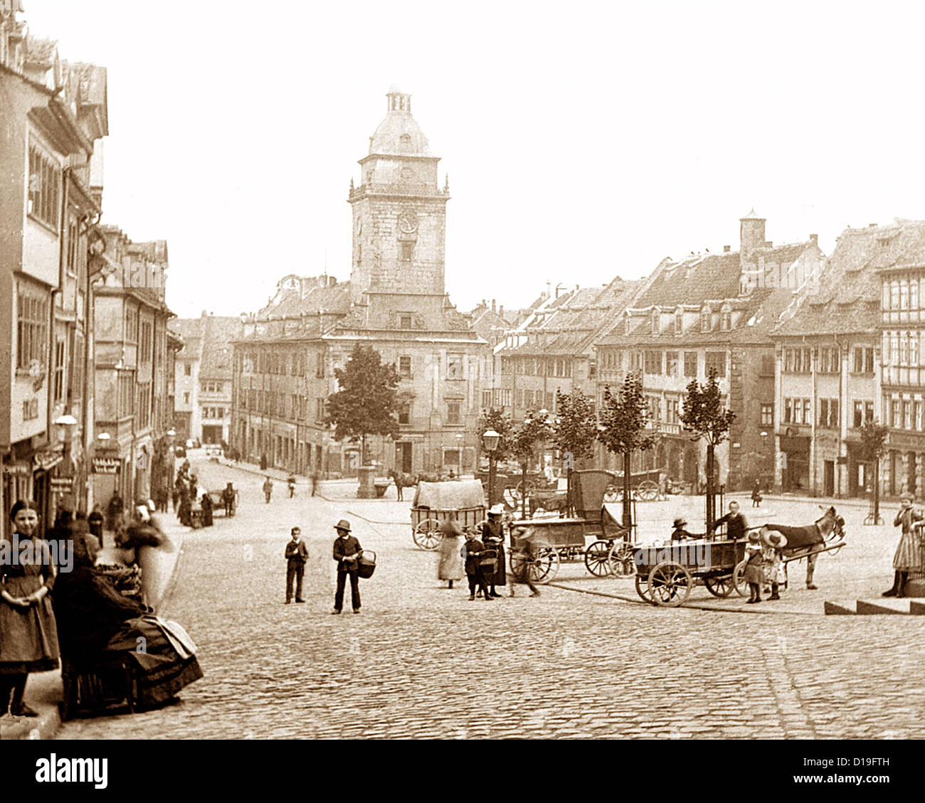 Gotha Market Place Germany Victorian period Stock Photo - Alamy