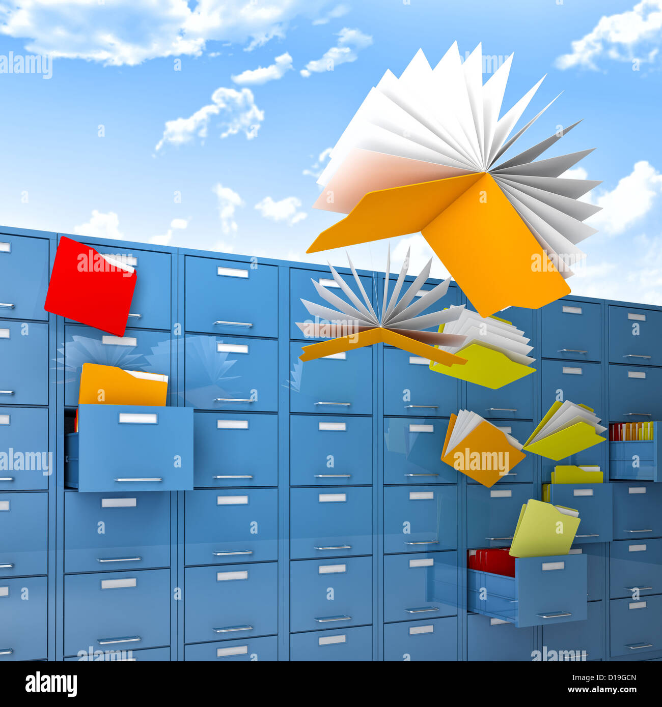 files and folder fly like butterfly Stock Photo - Alamy