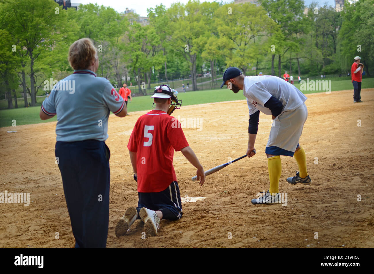 Baseball Match in Central Park Stock Photo - Alamy