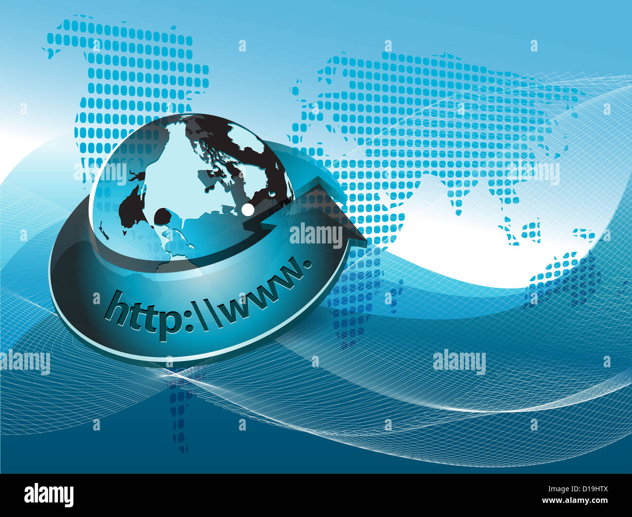 Illustration inscription on arrow around globe on white background ...