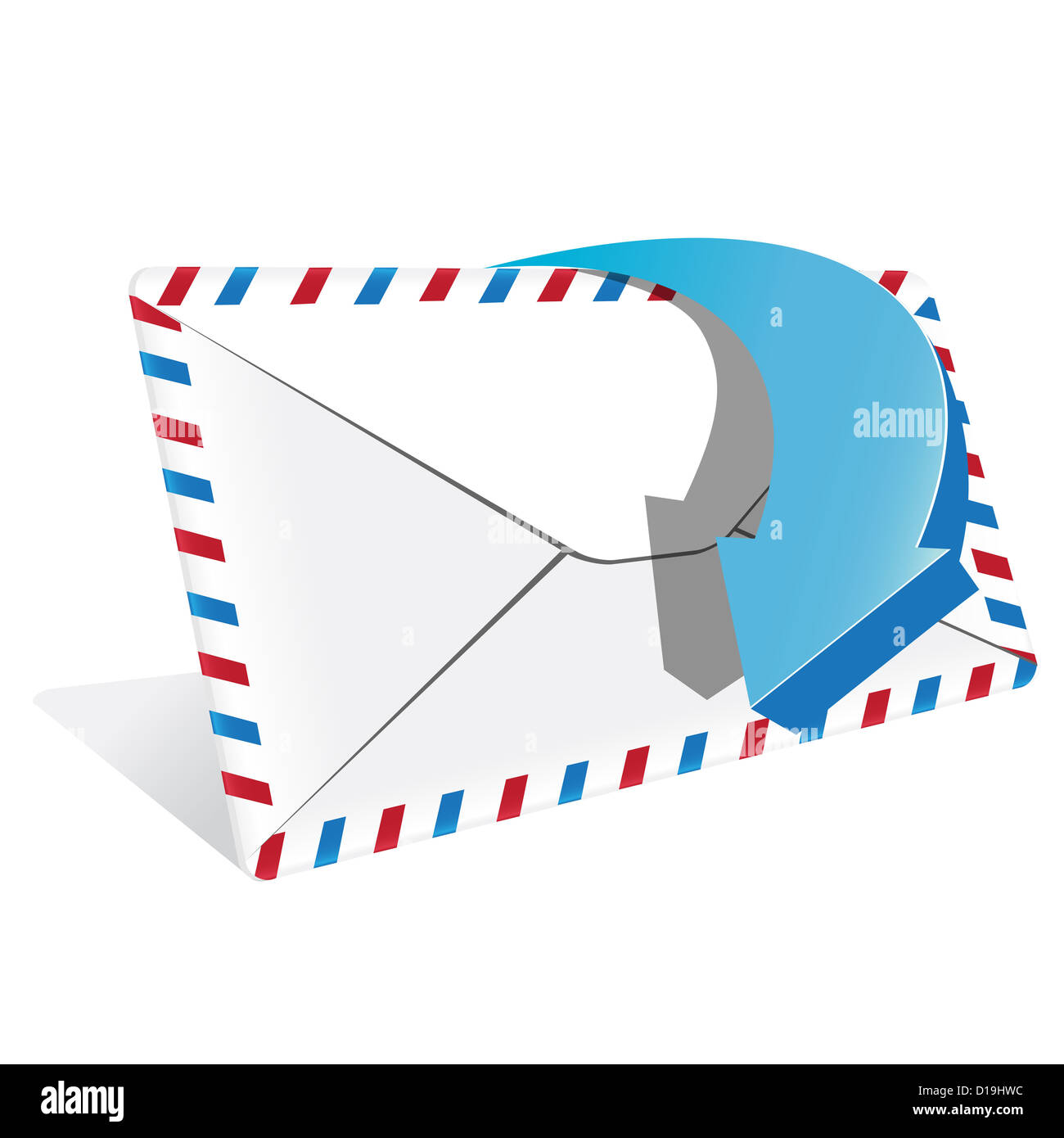 abstract illustration, blue arrow around postal envelope Stock Photo ...