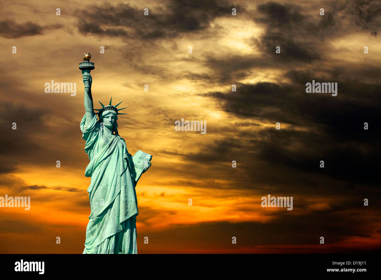 The Statue of Liberty at Sunset, New York City Stock Photo - Alamy