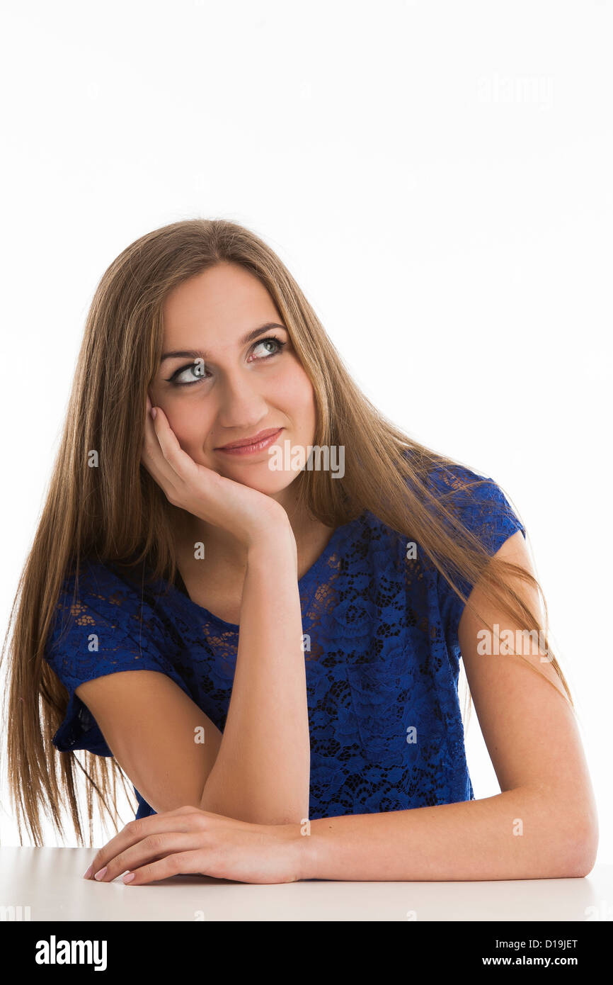 Thoughtful teen girl dreaming hi-res stock photography and images - Alamy