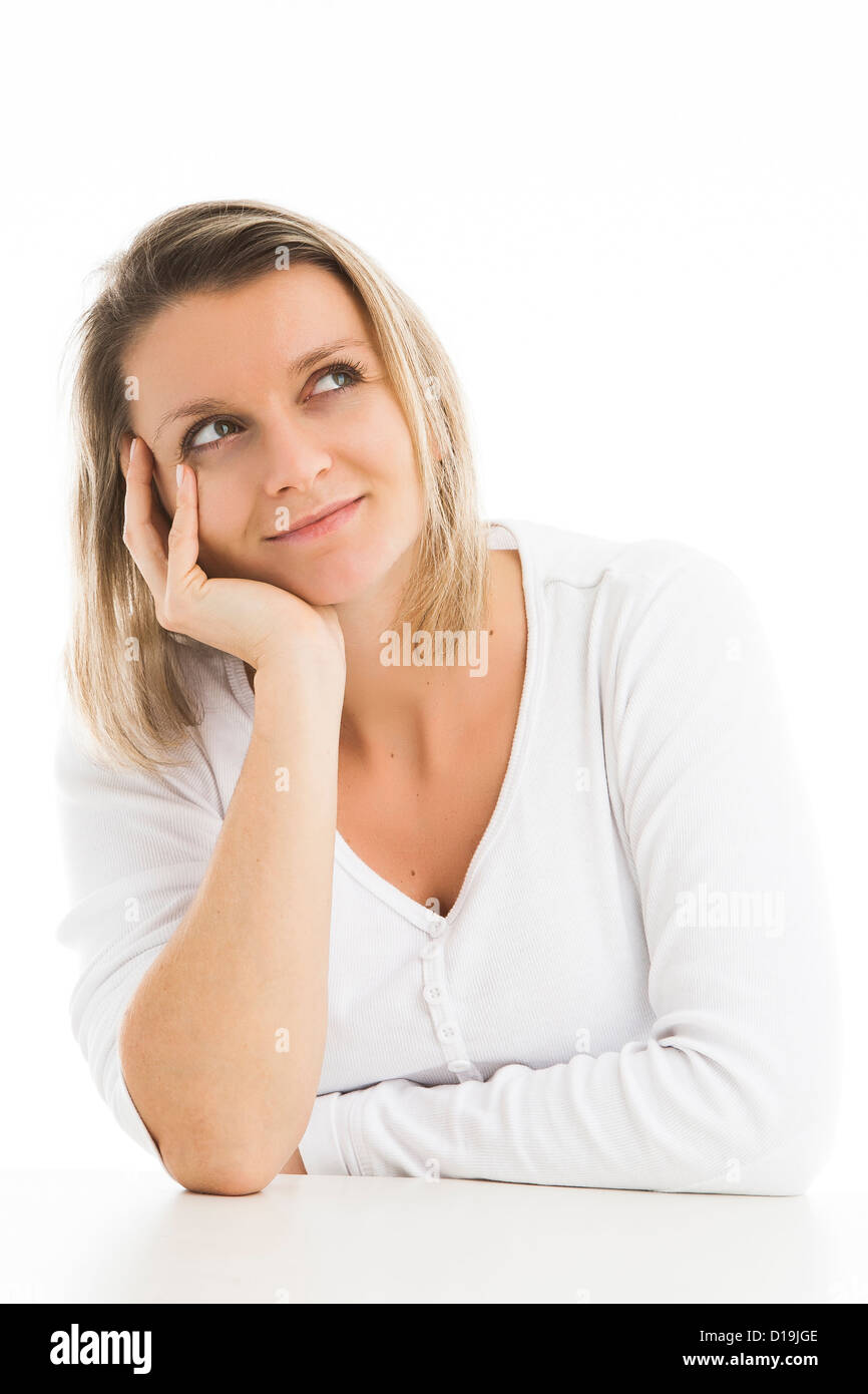 Thoughtful teen girl dreaming hi-res stock photography and images - Alamy