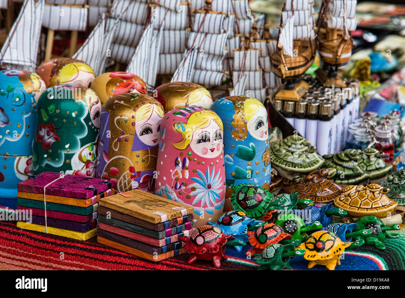 Painted toys and trinkets Mexico Stock Photo - Alamy