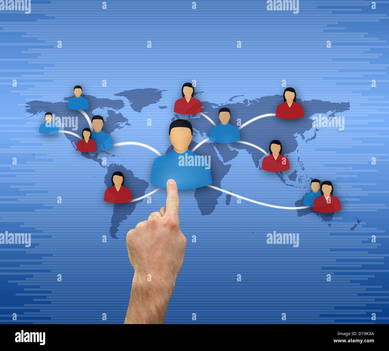Mans hand choosing from people Stock Photo - Alamy
