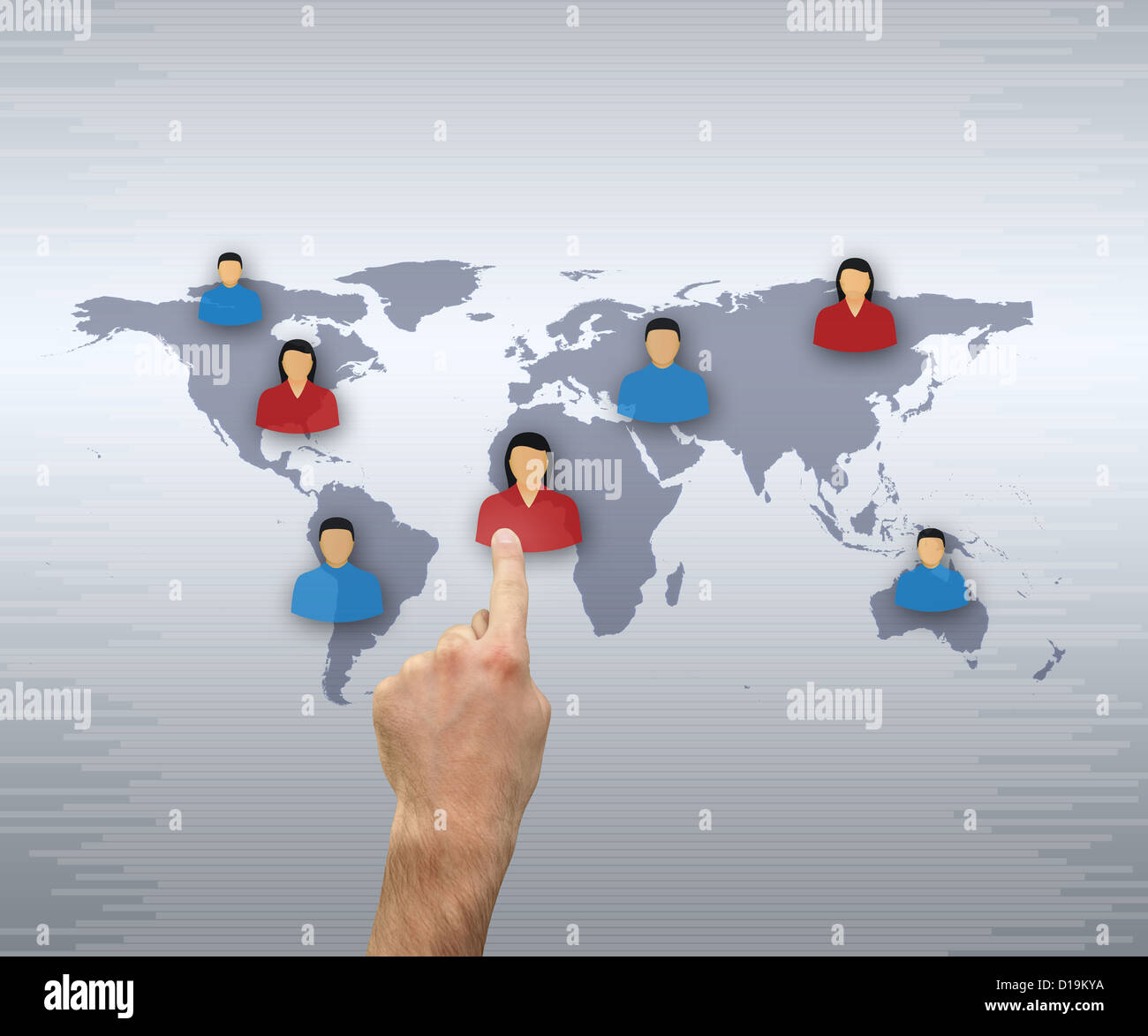 Mans hand choosing people Stock Photo - Alamy