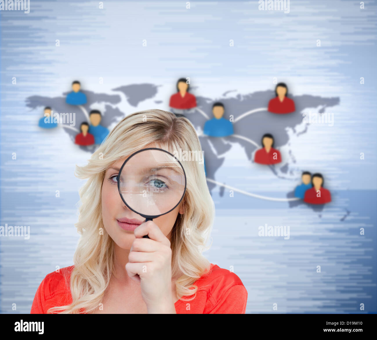 Magnifier woman hi-res stock photography and images - Alamy