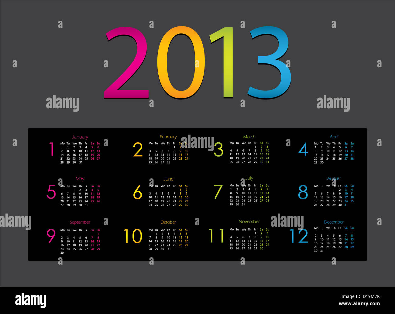 Special calendar design 2013 hi-res stock photography and images - Alamy