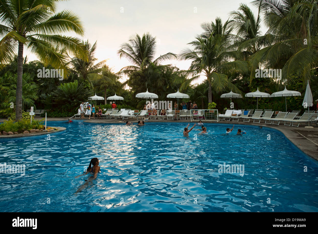 Tropical resort swimming pools Mexico Stock Photo - Alamy