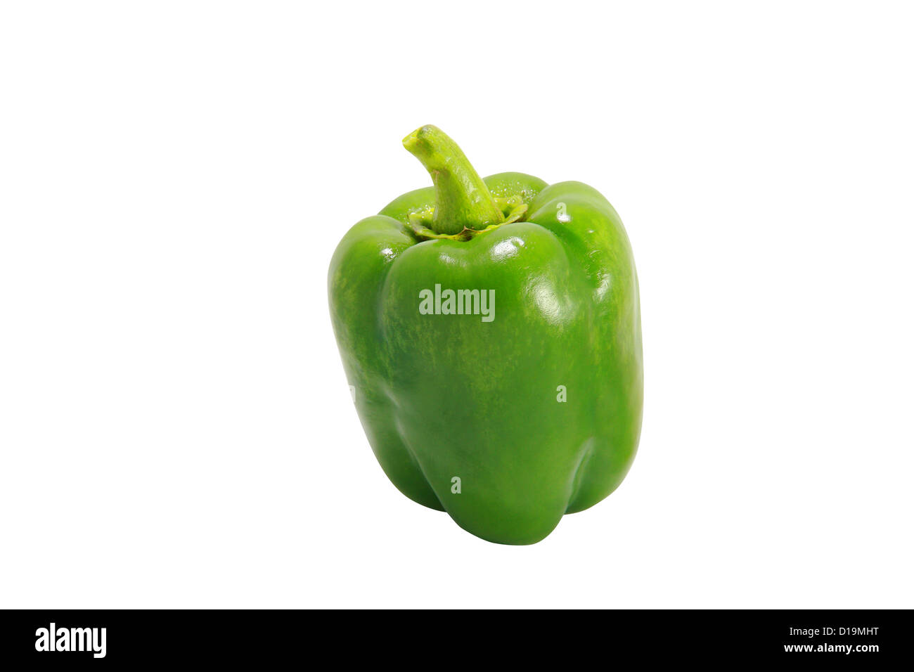 Fresh green peppers isolated on white background with clipping path ...