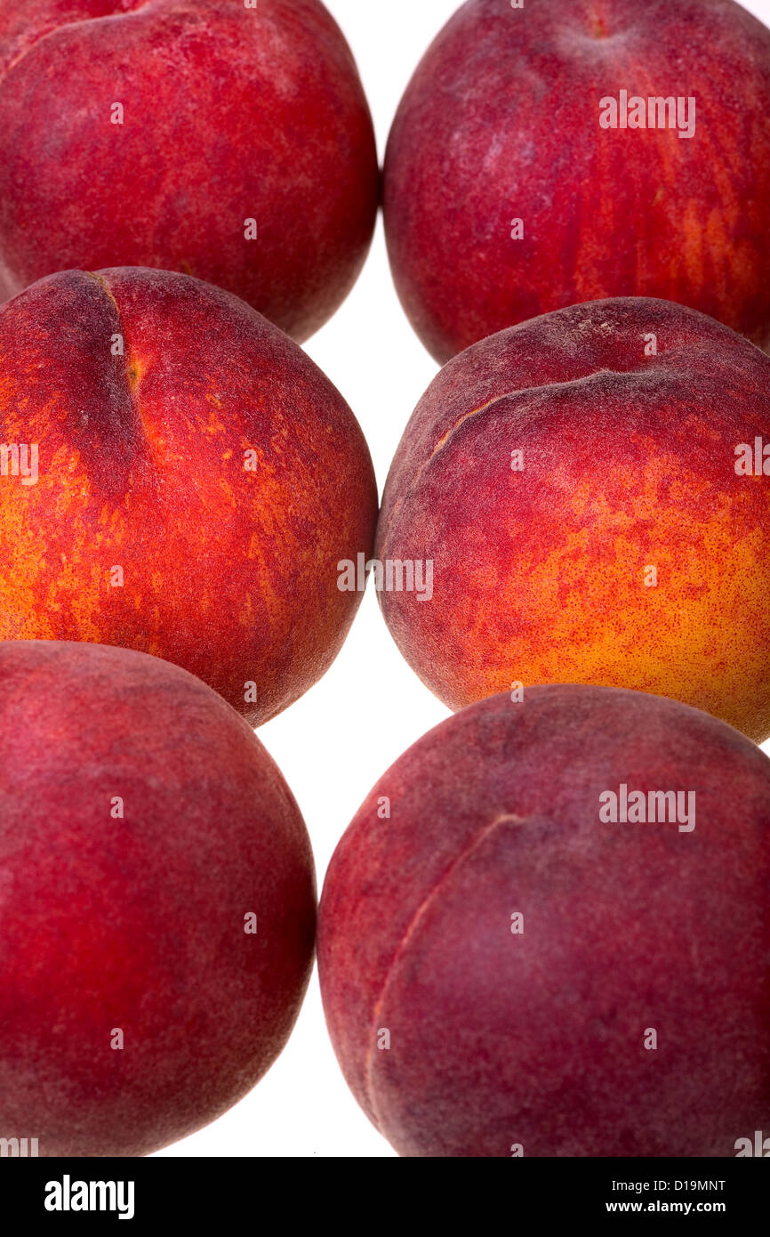 Close up of a peach fruits isolated of white background Stock Photo - Alamy