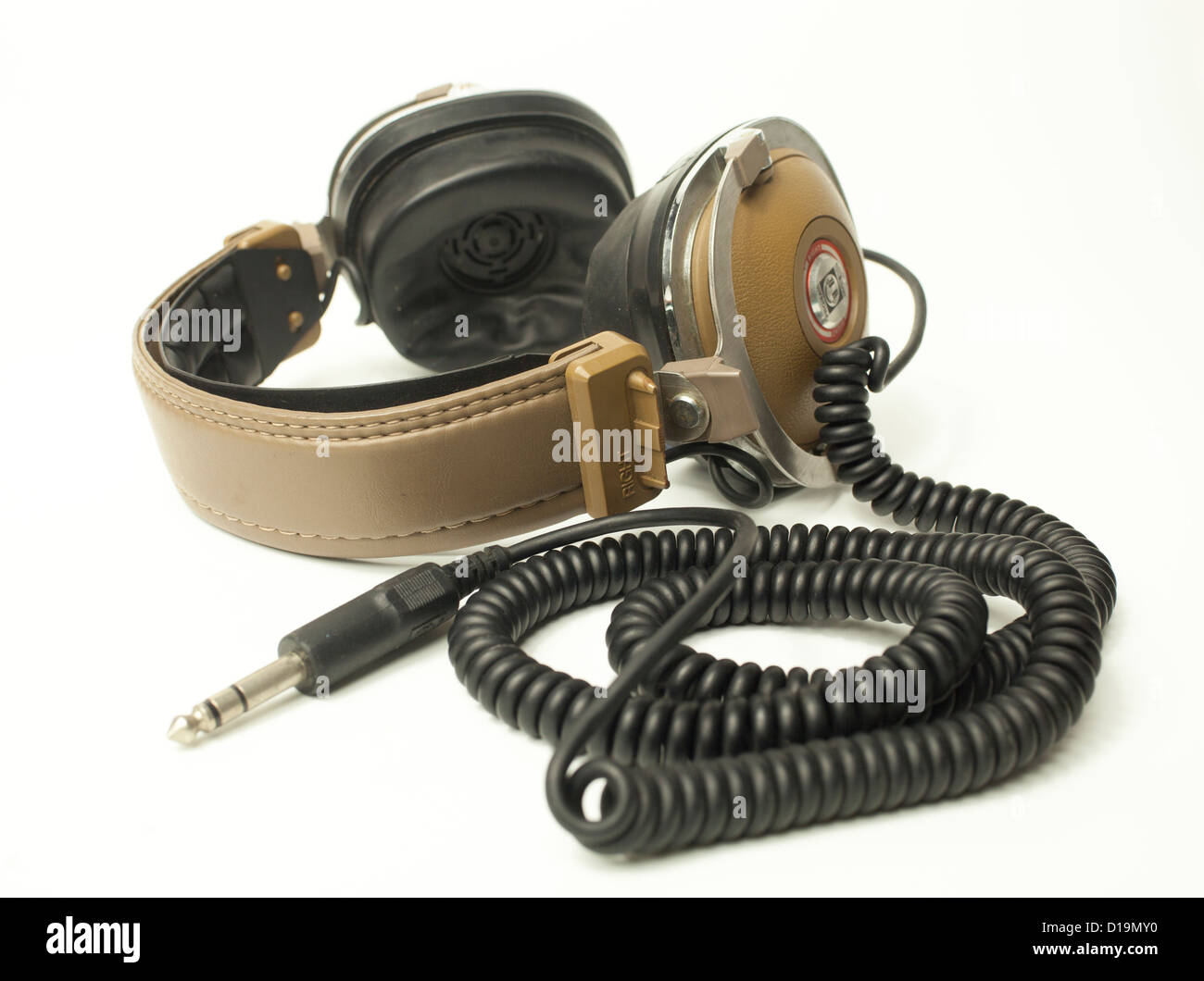vintage old headphone Stock Photo - Alamy