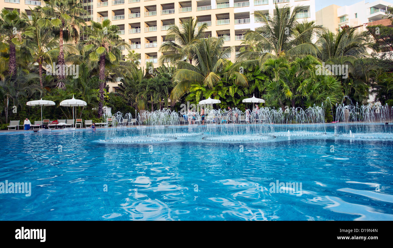 Tropical resort swimming pools Mexico Stock Photo - Alamy
