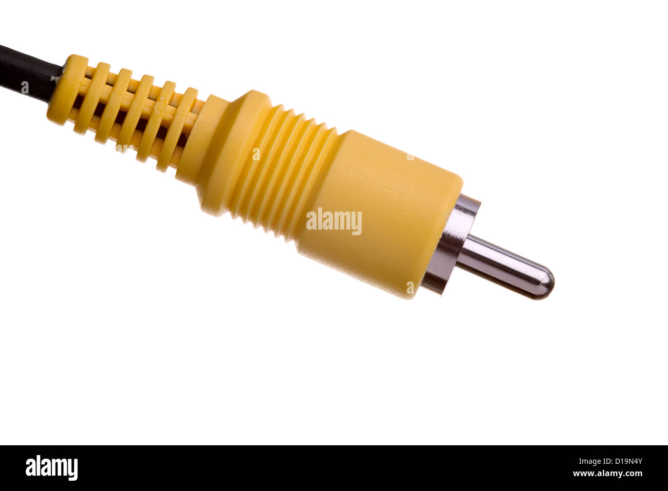 Close up of a video cable with plug, isolated on white background Stock ...