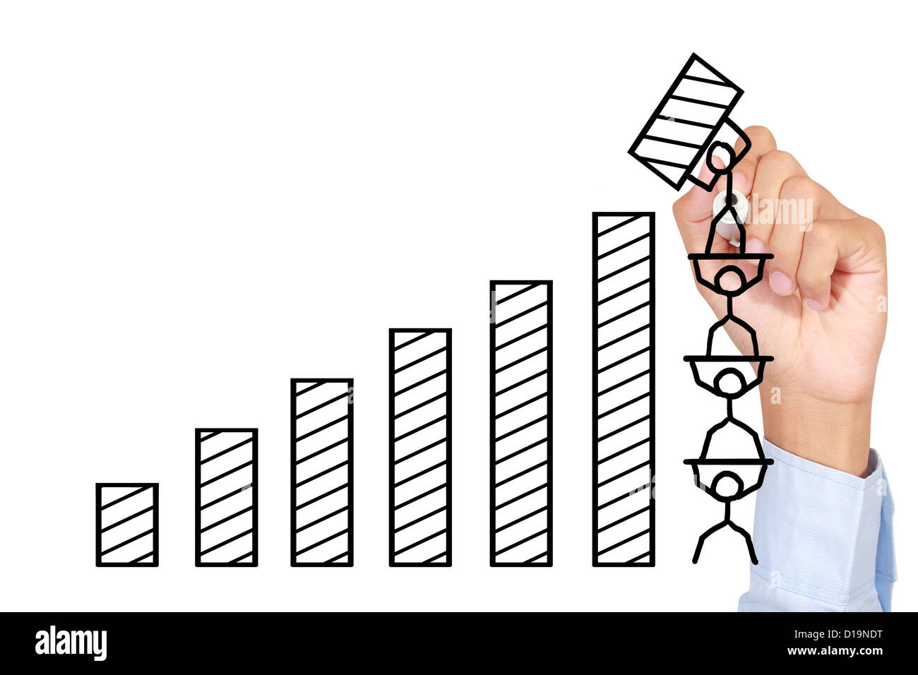 Businessman drawing on whiteboard Cut Out Stock Images & Pictures - Alamy