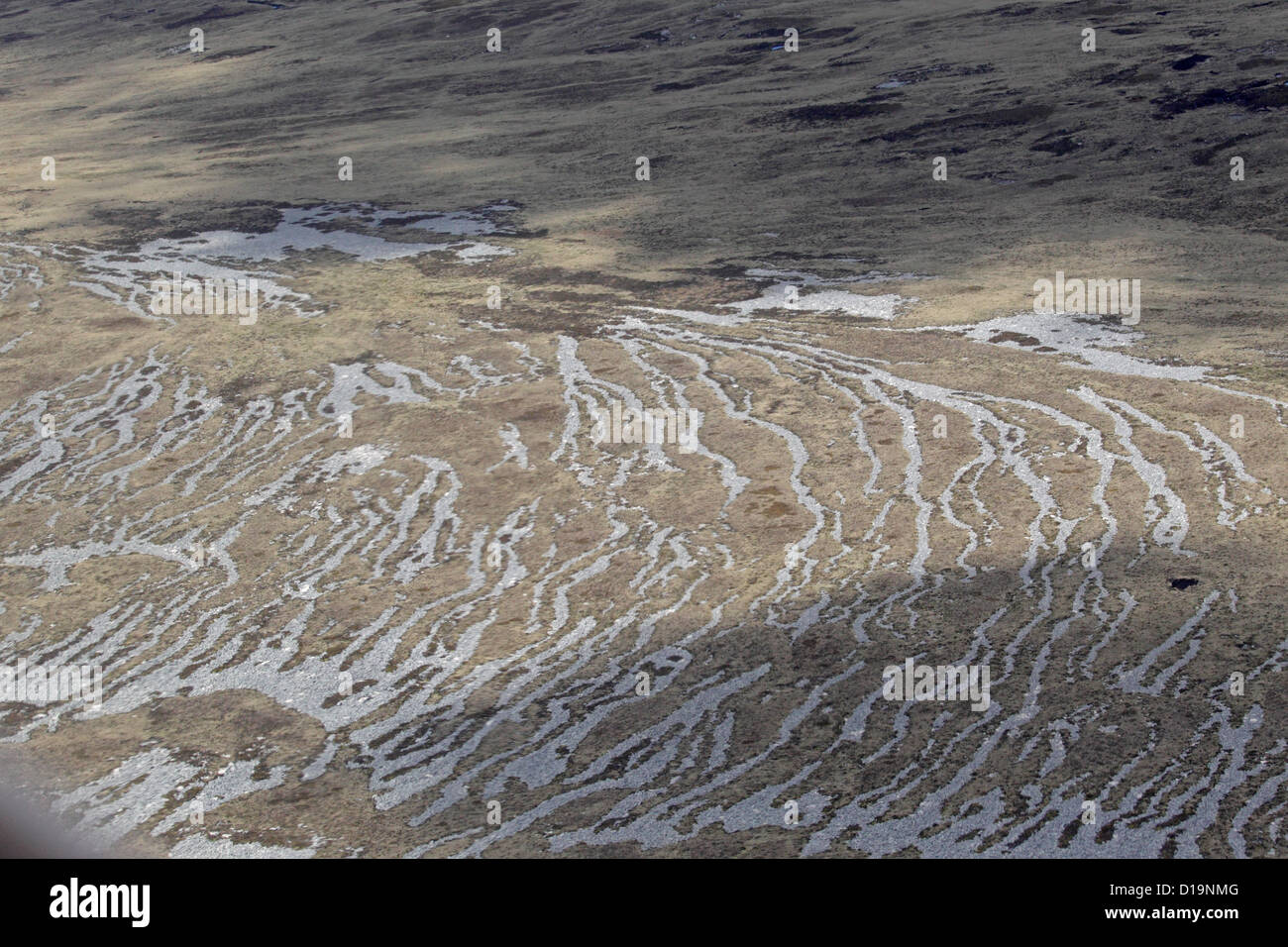 Stone run on East Falklands taken from the air Stock Photo - Alamy