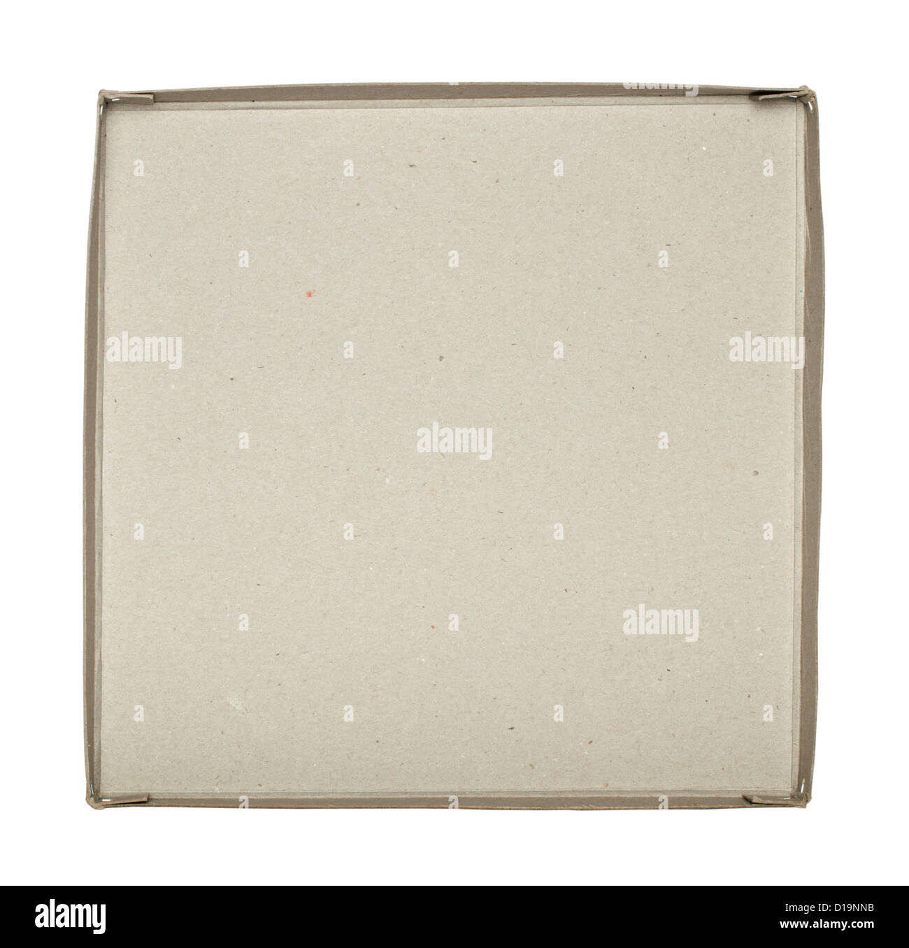 Gray carton box frame background. White isolated Stock Photo - Alamy
