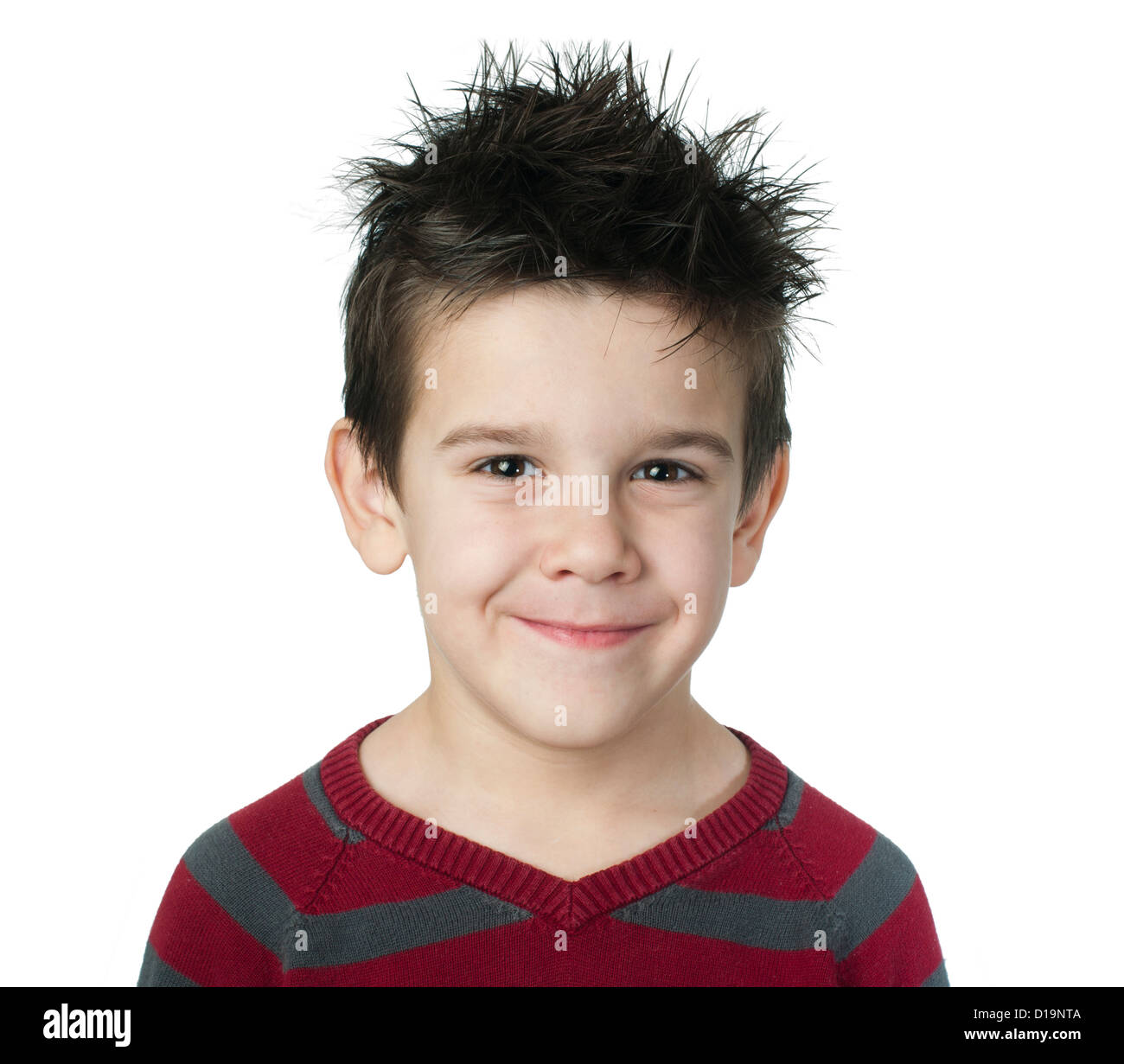 Smiling boy on white background Stock Photo - Alamy