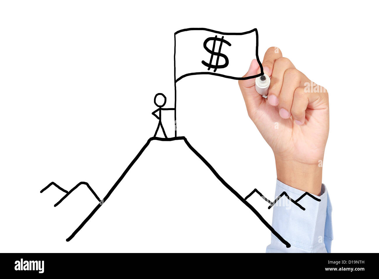 Man drawing success meaning on white board Stock Photo - Alamy