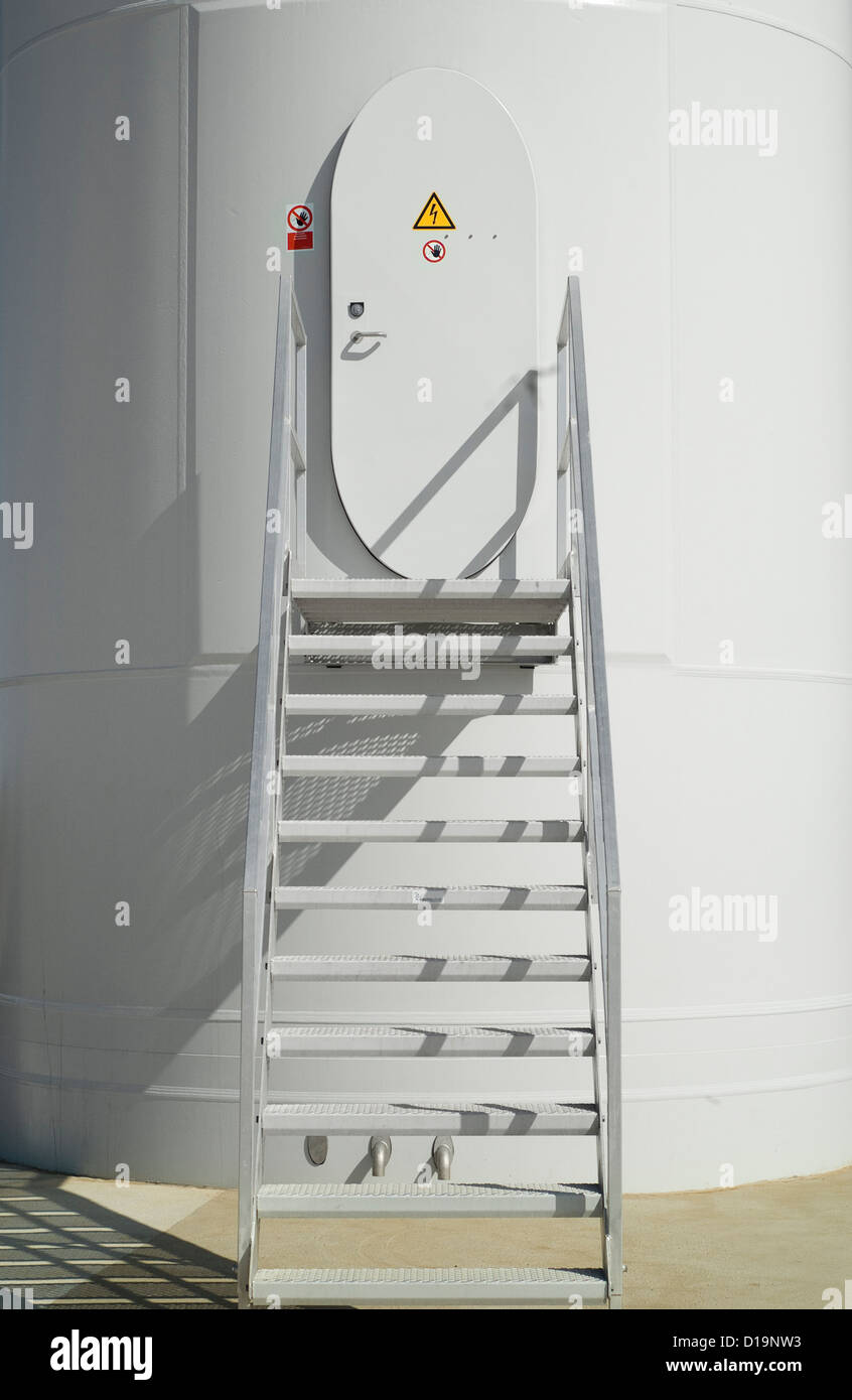 Door to electricity wind power generator tower Stock Photo - Alamy