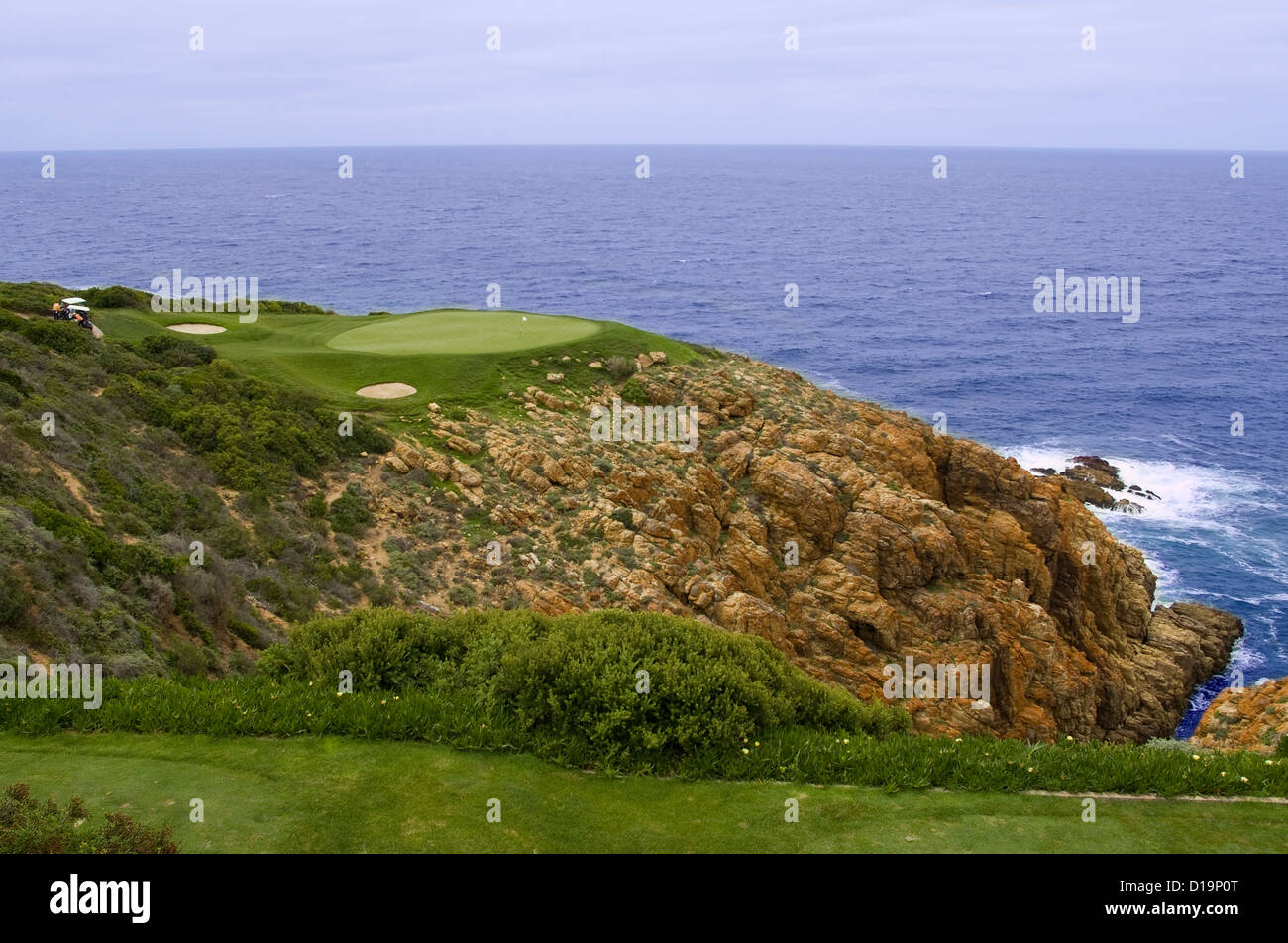 Perfect golf green hole at the sea Stock Photo - Alamy