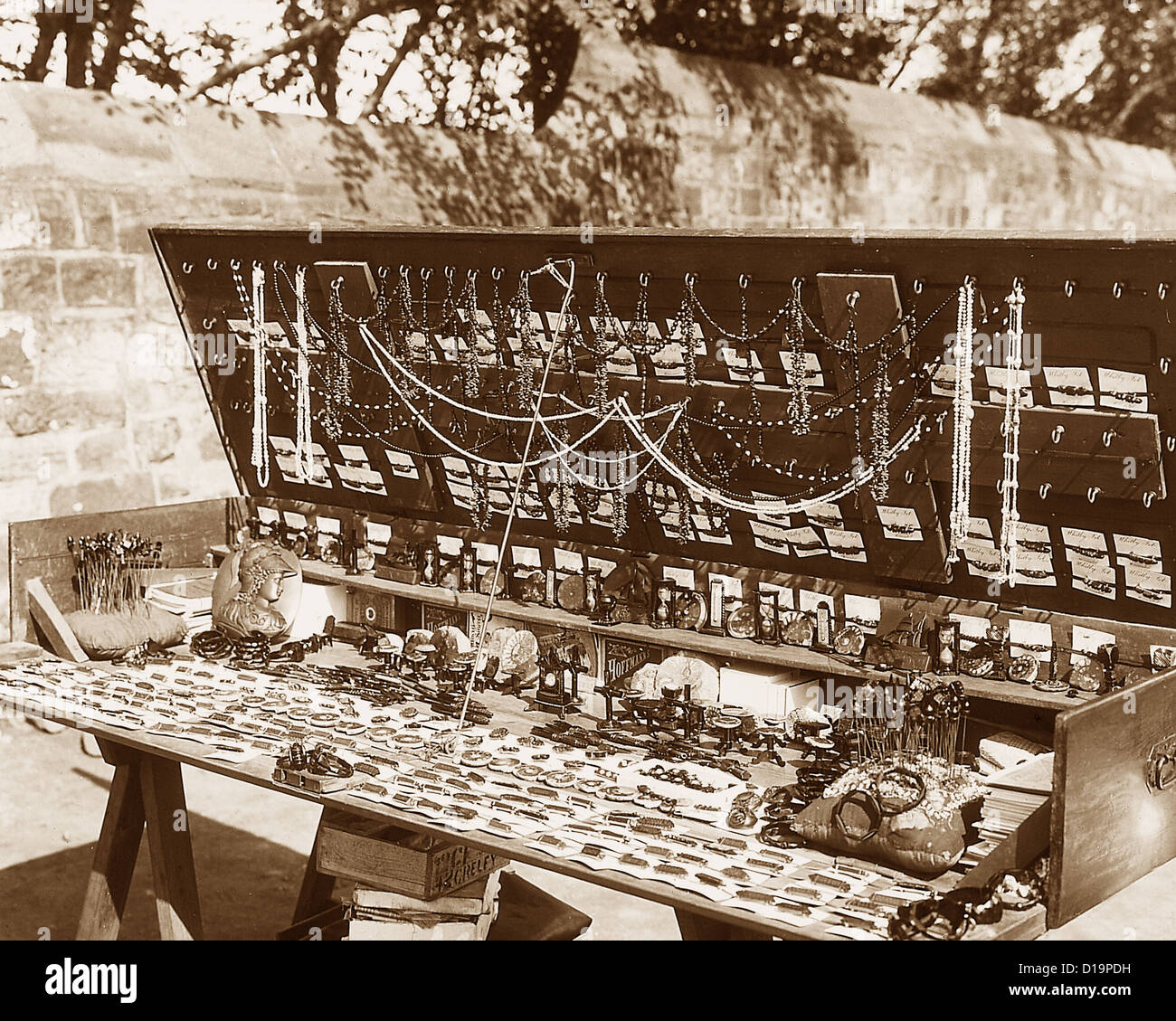 A Whitby Jet Stall Victorian period Stock Photo - Alamy