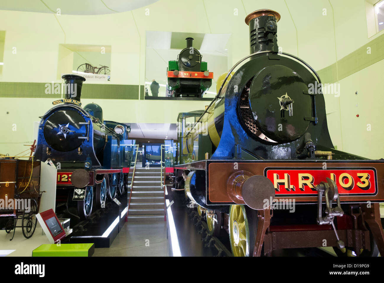Interior of new transport museum at Riverside Museum in Glasgow ...