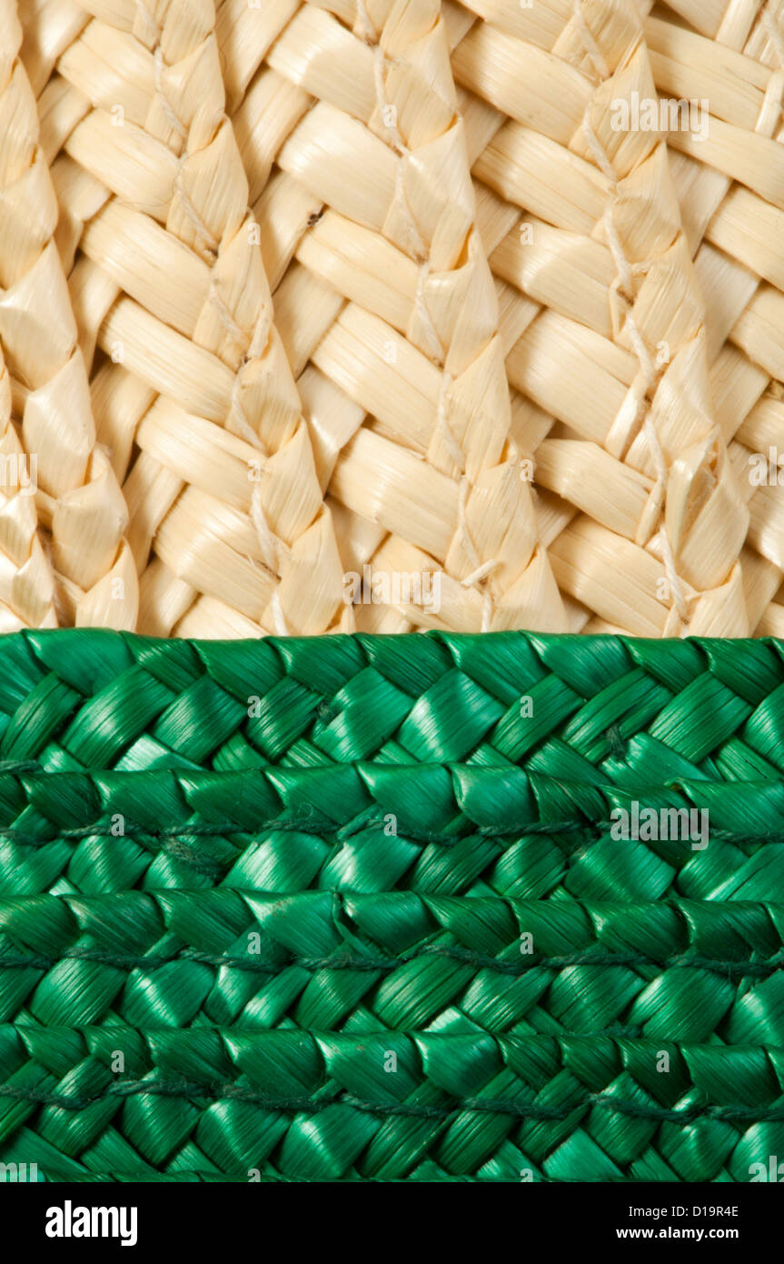 Woven straw natural background. Green and beige colors Stock Photo - Alamy