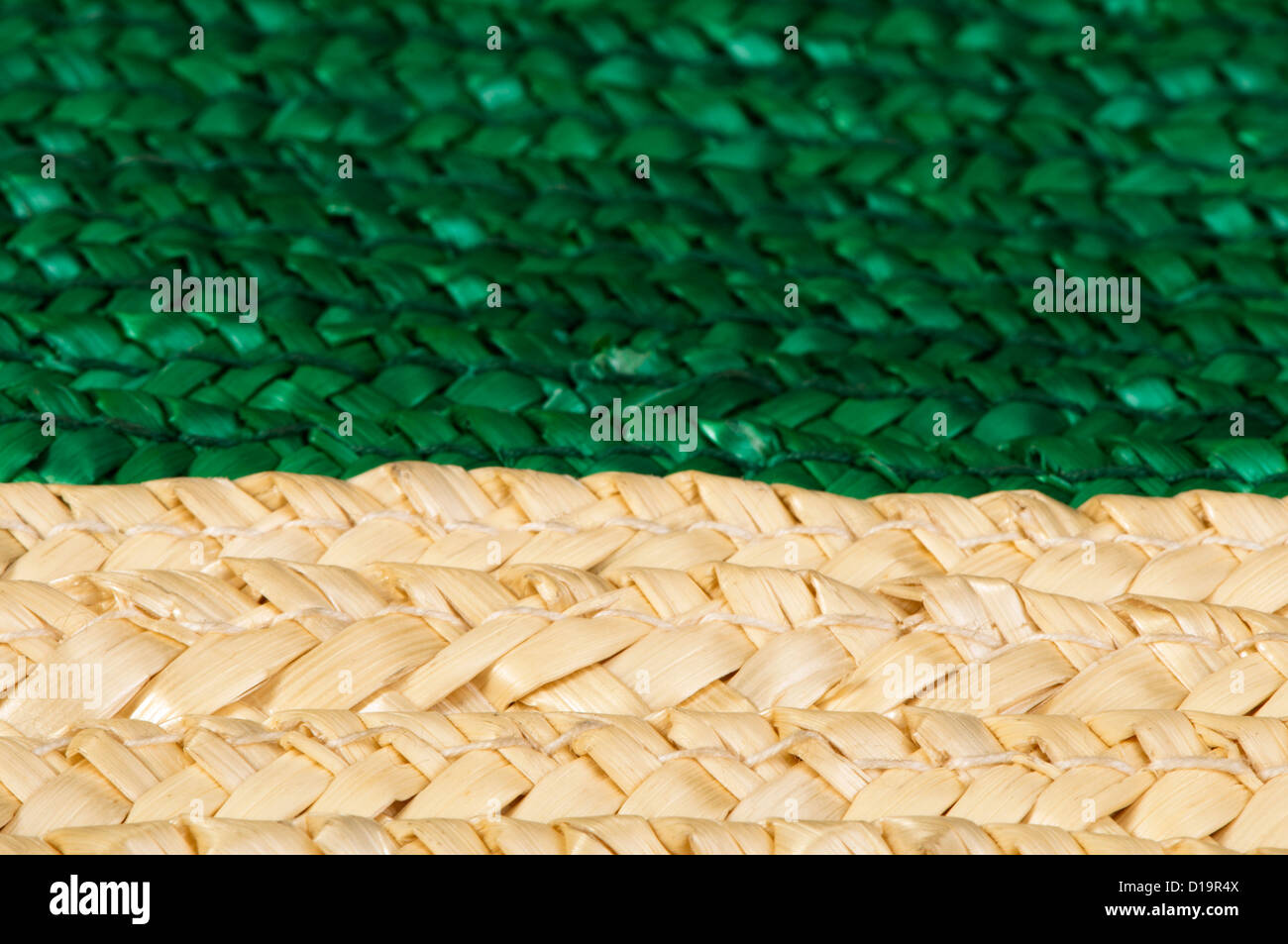 Woven straw natural background. Green and beige colors Stock Photo - Alamy