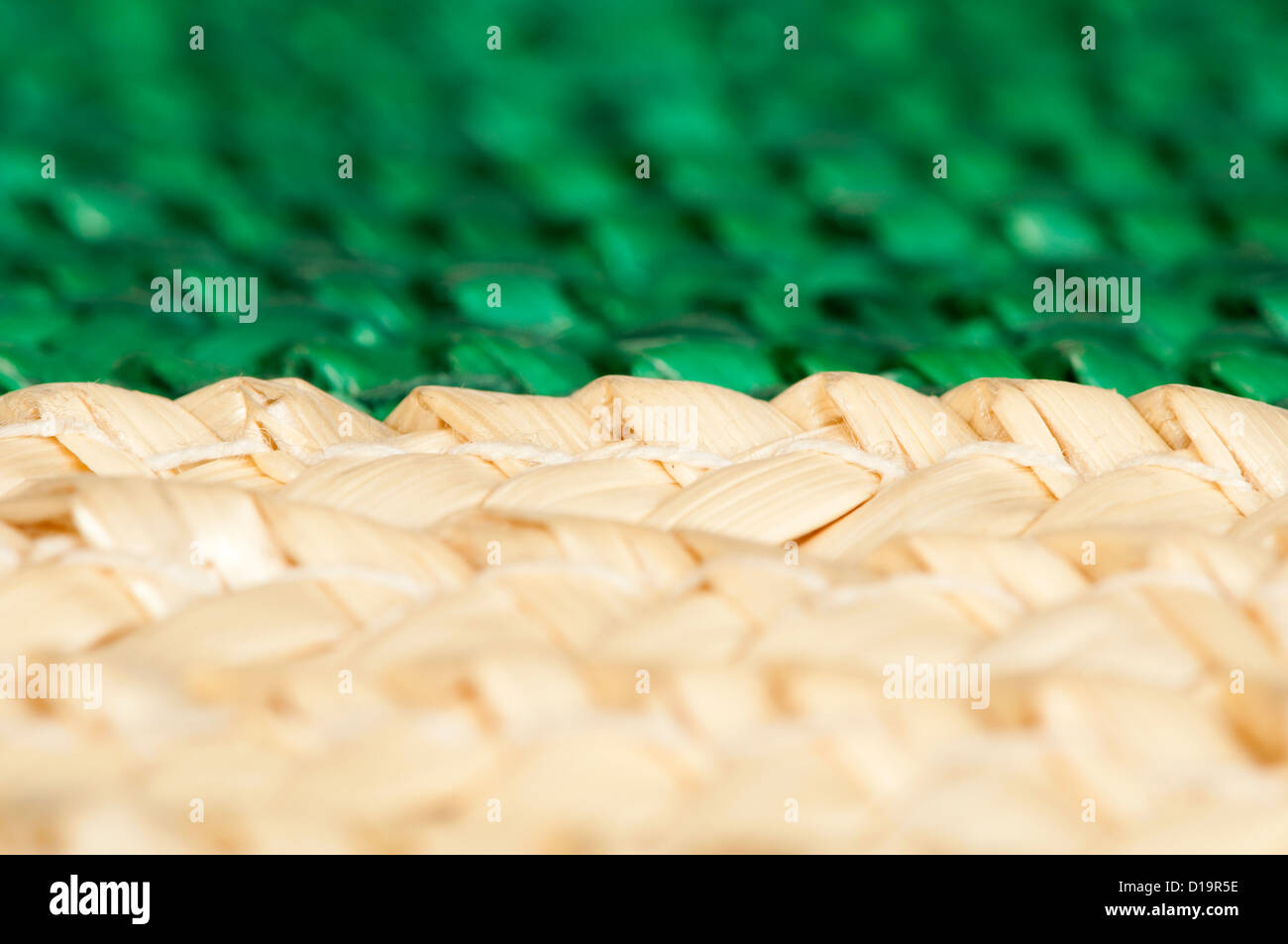 Woven straw natural background. Green and beige colors Stock Photo - Alamy
