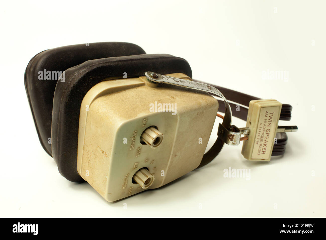 vintage old headphone Stock Photo - Alamy